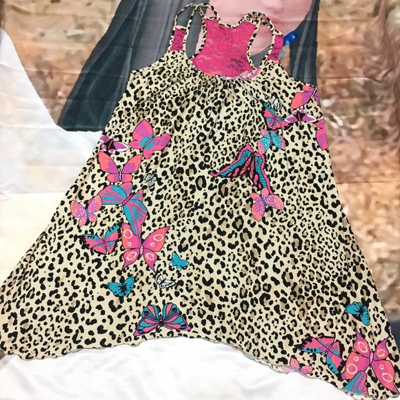 Not Sure | Dresses | Cheetah Butterfly Print Lace Slip Dress | Poshmark